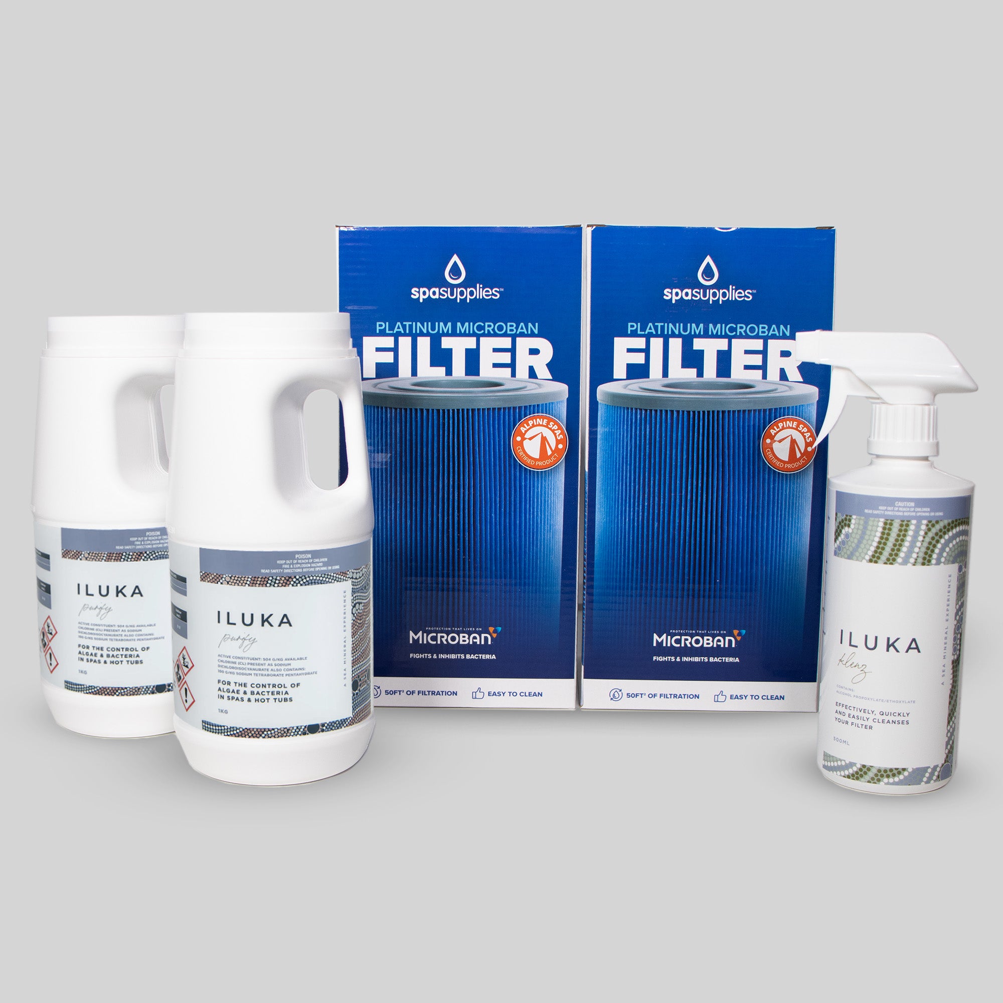 2 x Platinum Microban Filter, Iluka Klenz & 2kg Iluka Purify Subscript